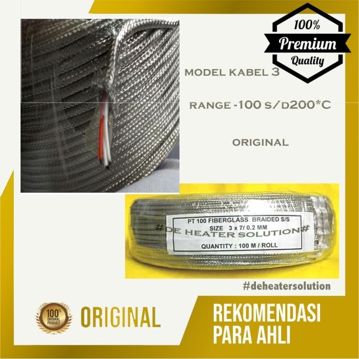 Jual kabel thermocouple pt100 fiber braided screen 3 x 7/0,2mm | Shopee ...