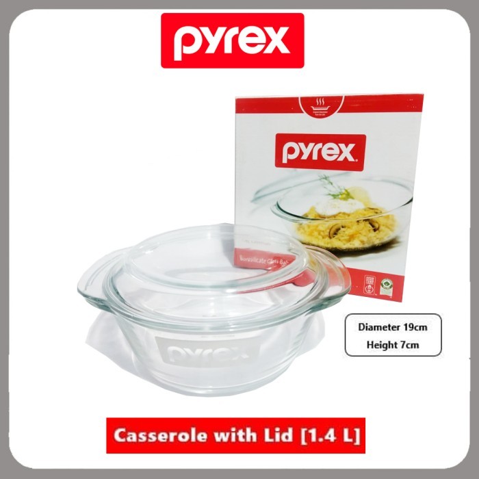 Jual Pyrex Kaca Casserole With Lid 1.4L | Shopee Indonesia