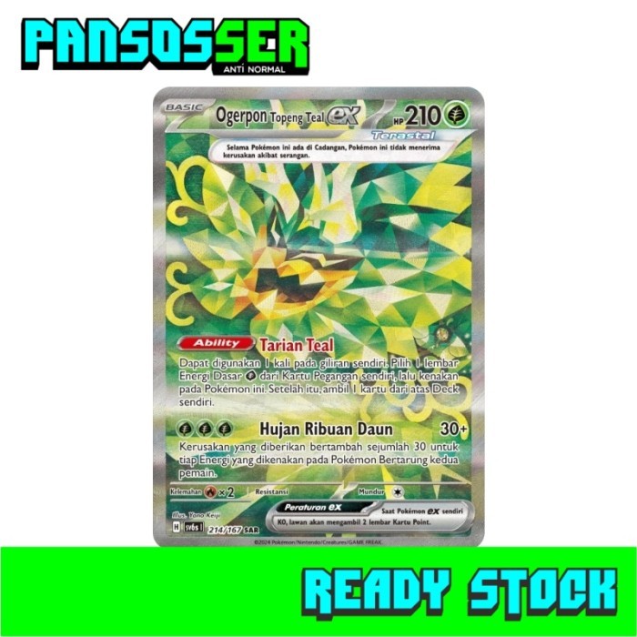 Jual Pokemon Topeng Transfigurasi Sv6S - Ogerpon Topeng Teal Ex Sar 214 ...