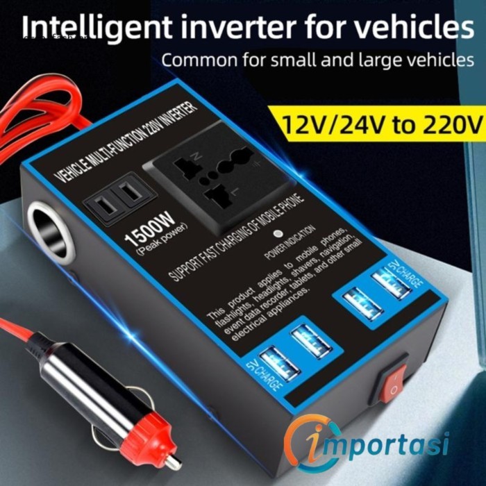 Jual Car Power Inverter Dc 12V To Ac 220V 100W Converter Listrik Mobil ...