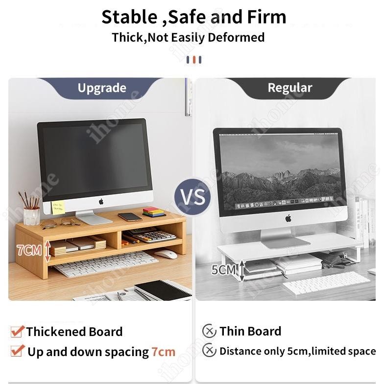 Jual VIRAL IH Stand Monitor Rak Monitor Desktop Dudukan Komputer Kayu ...