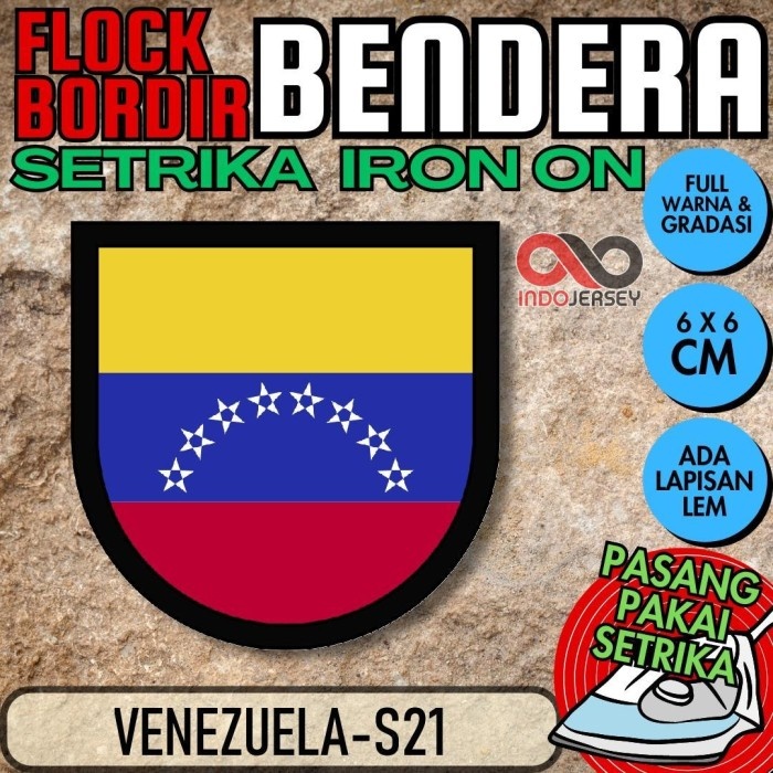 Jual """""] Patch Emblem Flock Bordir Bendera Negara - VENEZUELA [S21 ...