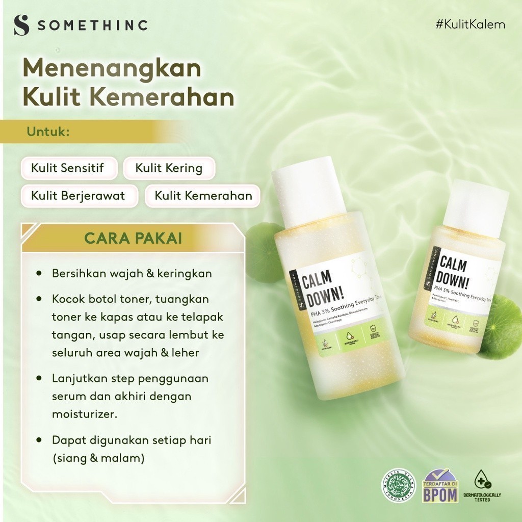 Jual SOMETHINC Calm Down! PHA 3% Soothing Everyday Toner - Toner untuk ...