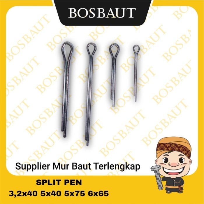 Jual COTTER PIN BESI PUTIH - SPLIT PEN - PEN SPIE - SPIPEN M3.2x40 ...
