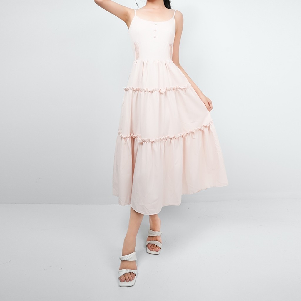 Jual [MEIN] Dress Tali Dress Gaya Manis Pink 25048 | Shopee Indonesia