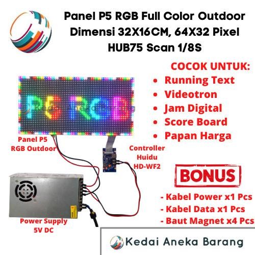 Jual Panel Module Modul LED P5 Running Text SMD RGB Full Color Outdoor ...