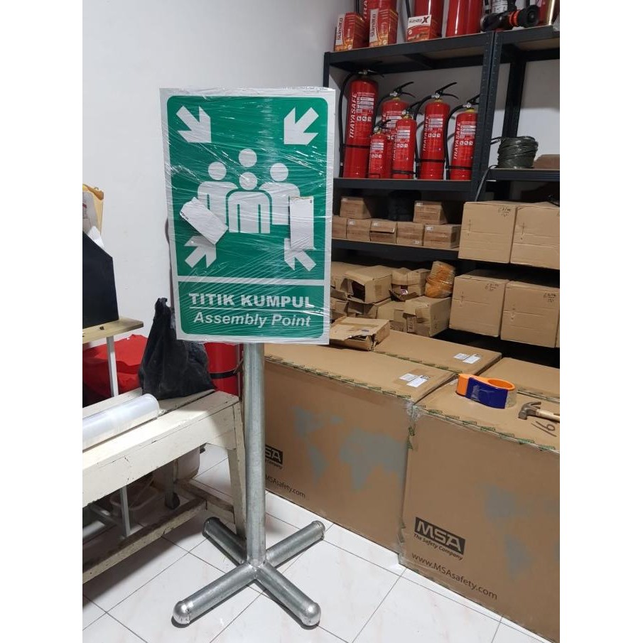 Jual Rambu Titik Kumpul Ukuran 40x60 cm + Tiang Portable | Shopee Indonesia