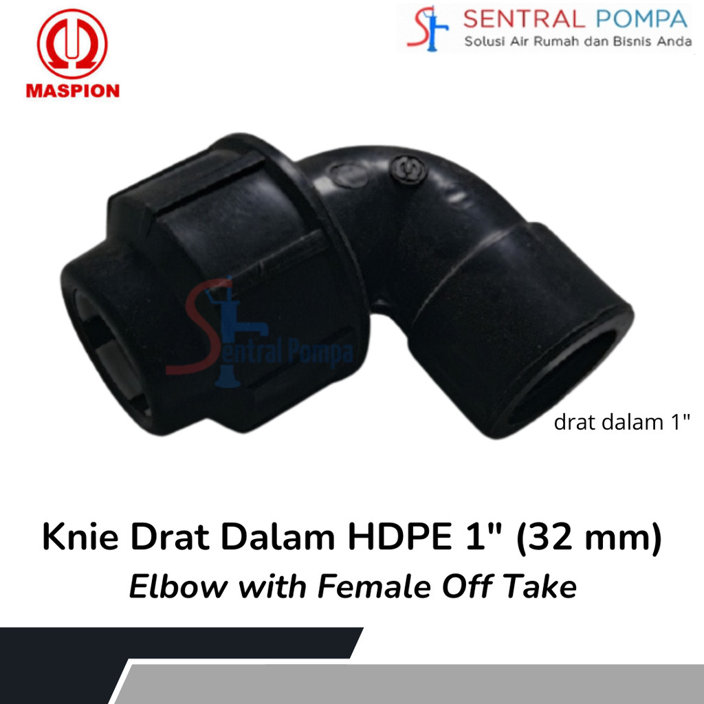 Jual KDD HDPE 1" Knie Drat Dalam Selang PE Hitam / Pipa PDAM 1 Inch ...