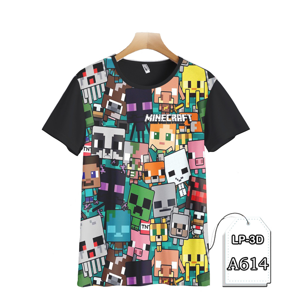 Jual Baju Minecraft Kaos Anak dan Dewasa Printing 3D LP3D-A614 Fashion ...