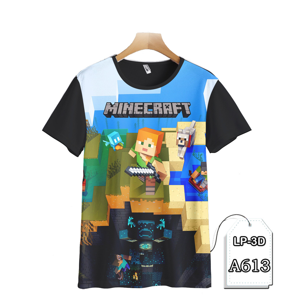 Jual Baju Minecraft Kaos Anak dan Dewasa Printing 3D LP3D-A613 Fashion ...