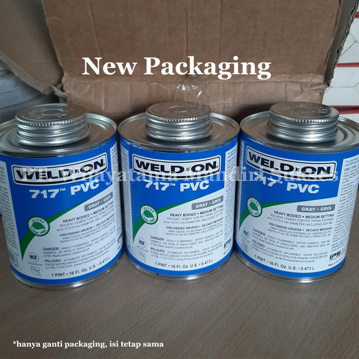 Jual WELD ON PVC GLUE 717 ( LEM PVC GREY) | Shopee Indonesia
