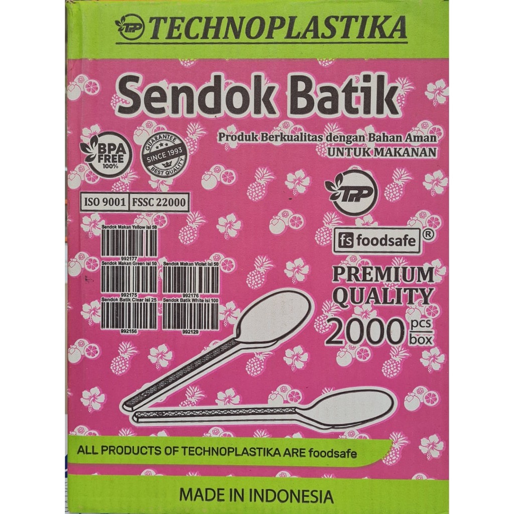 Jual GRAB CARGO Sendok Makan Plastik Bening Batik Isi 2000 Pcs (1 ...