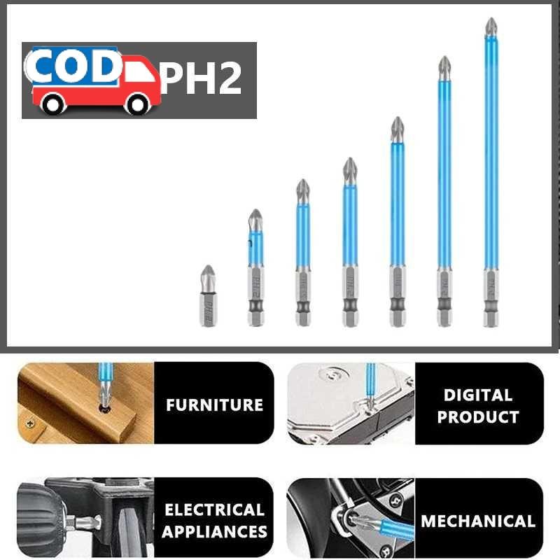 Jual Set Mata Obeng Bor Plus 7 PCS Sekrup Pemasangan Philips Drill Bits ...
