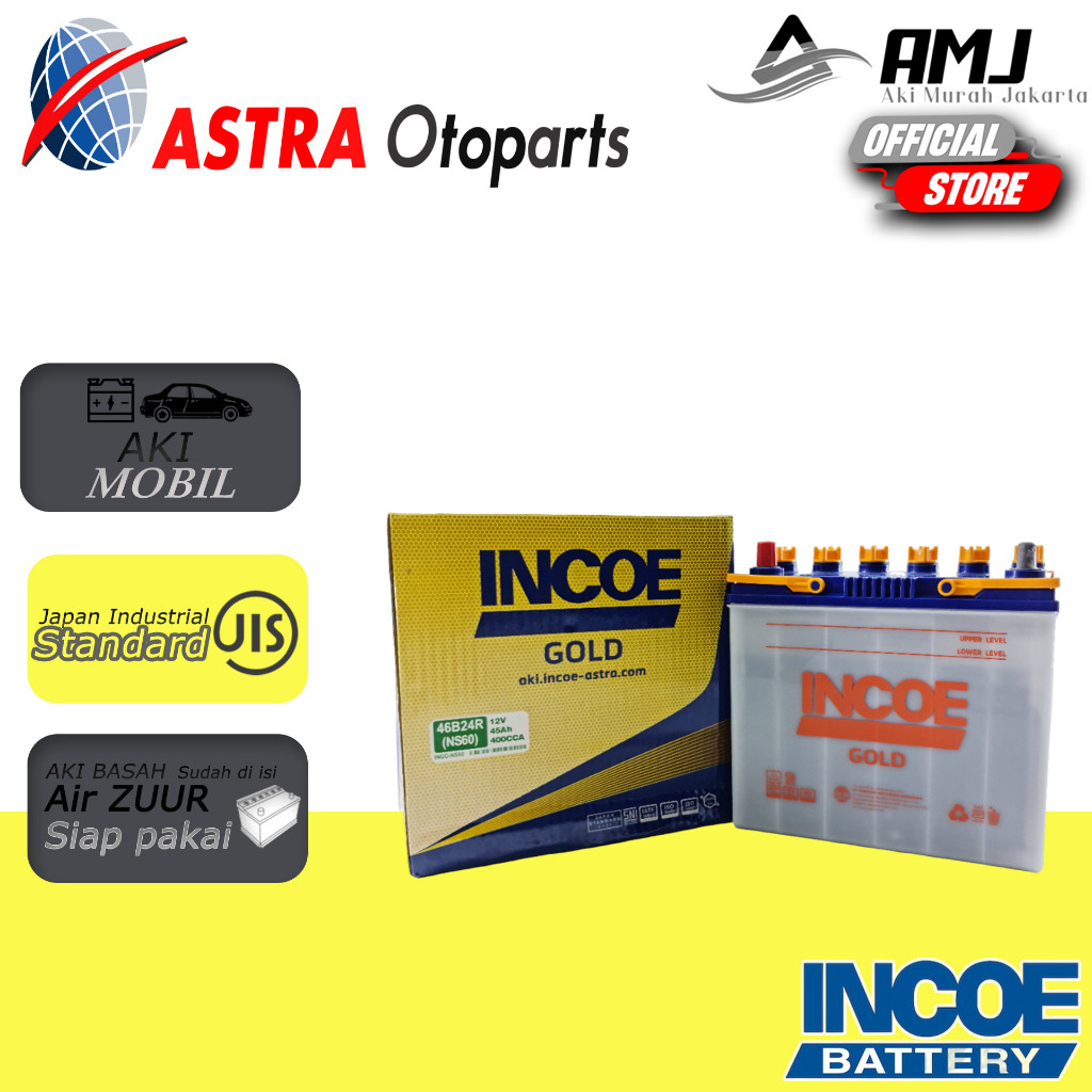 Jual Incoe Gold Astra Aki Mobil Suzuki X Over NS60 - 45Ah Aki Basah | Shopee Indonesia