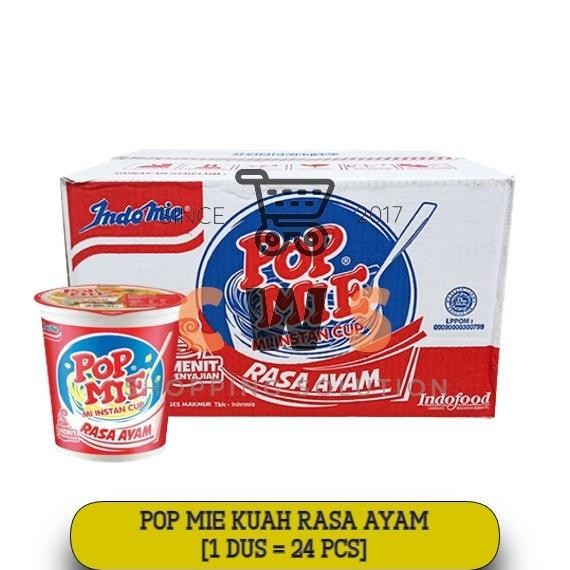Jual POP MIE KUAH RASA AYAM Mie Instan Cup Jumbo - 1 Dus / 24 Pcs ...