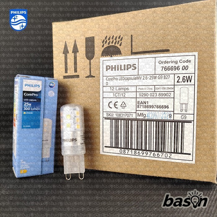 Jual PHILIPS CorePro LEDcapsule MV 2.6W 827 G9 220V - Kapsul / Kacang 25W | Shopee Indonesia