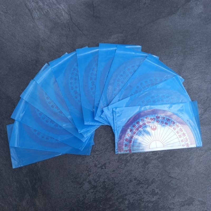 Jual 12 BUSUR 180 /Penggaris Busur Plastik/mika busur/penggaris plastik ...