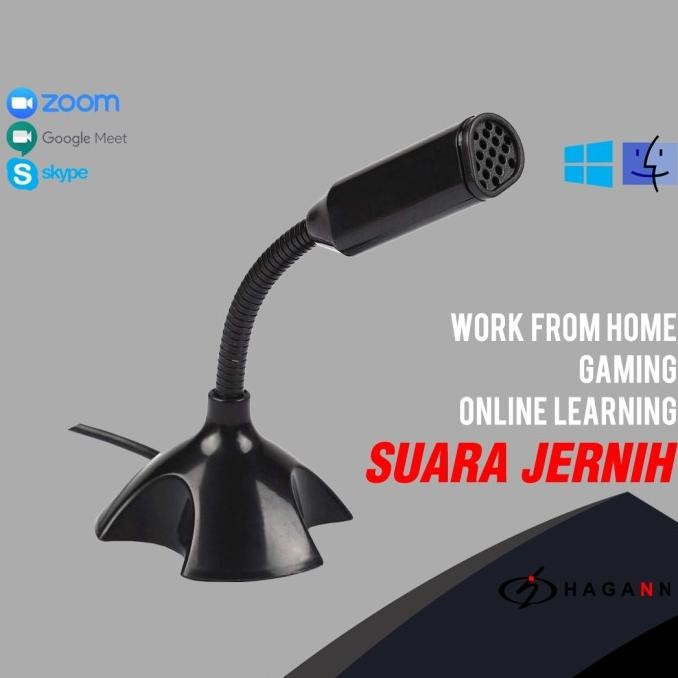 Jual MIC-U03 USB Microphone Stand PC Laptop Mikrofon Kabel Condenser ...