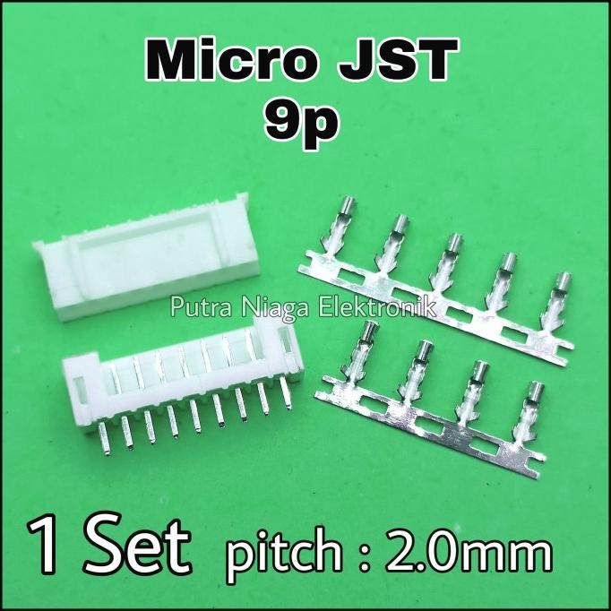 Jual (1 Set) Micro JST 9 Pin 2.0mm / Mikro JST 9p 2.0 mm Male Female ...