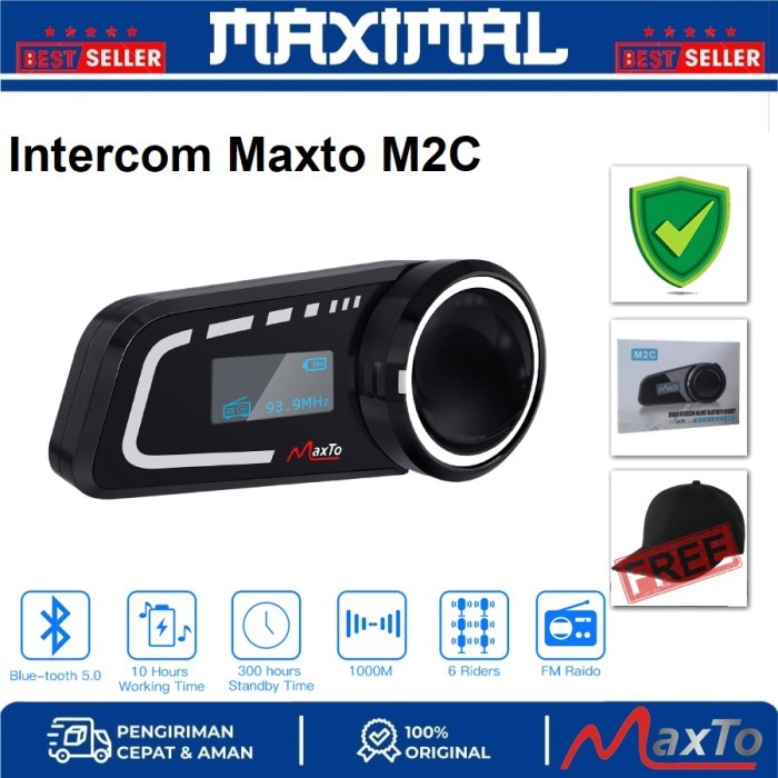 Jual Maxto M2 M2C 6 Riders Group Partycall Intercom Bluetooth Helm Radio Fm | Shopee Indonesia