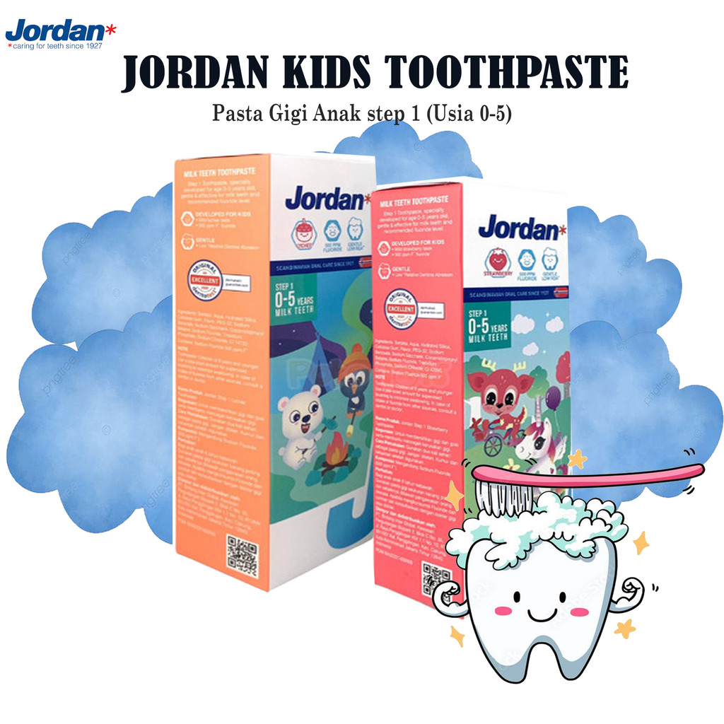 Jual Jordan Kids Toothpaste Pasta Gigi Anak Bayi Step 1 - Perawatan ...