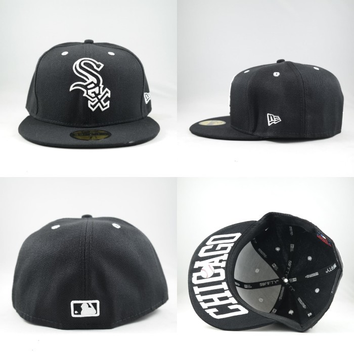 Jual Produk Ready TOPI FITTED MLB CHICAGO WHITE SOX HITAM LOGO PUTIH ...