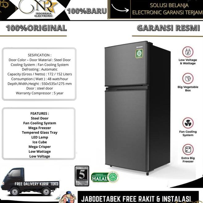 Jual Kulkas 2 Pintu Sharp Sj 195Mnhs - Small Size Refrigerator ...
