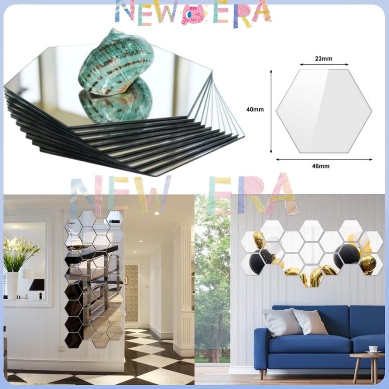 Jual NewEra Hexagonal Cermin Tempel Kaca 1PC Stiker Cermin Dinding Anti ...