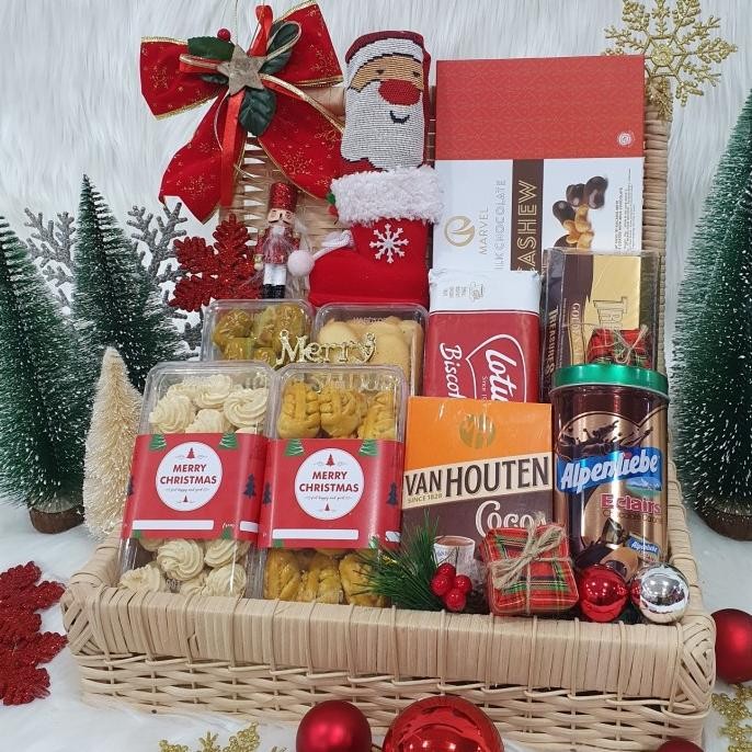 Jual Paket dekorasi hampers natal christmas parcel hadiah kue kering ...