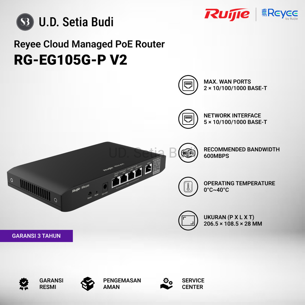 Jual Ruijie Reyee RG-EG105G-P V2 Router Manage Cloud | Shopee Indonesia