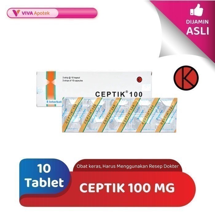 Jual Ceptik 100 mg / Cefixime / Antibiotik / Infeksi Bakteri (10 Tablet ...