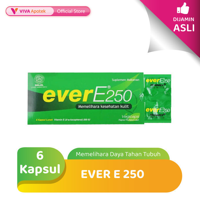 Jual Ever E 250 untuk Memelihara Kesehatan Kulit (6 Kapsul) | Shopee ...