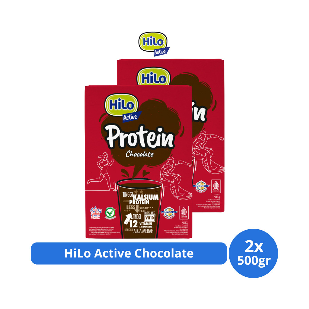Jual HiLo Active Protein Chocolate 500gr x 2 pcs | Shopee Indonesia