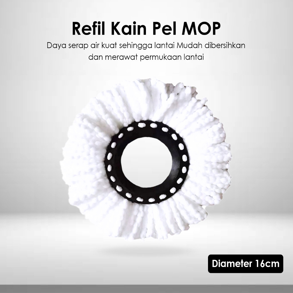 Jual SALE REFILL PELL MAGIC MOP 16.5 CM REFILL KAIN PEL SPIN MOP PUTAR ...