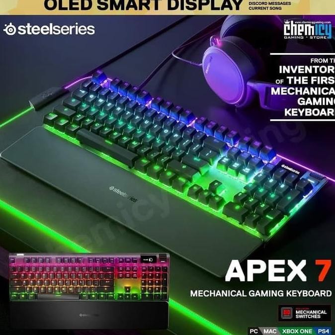 Jual Steelseries Apex 7 Fullsize RGB OLED Mechanical Gaming Keyboard ...