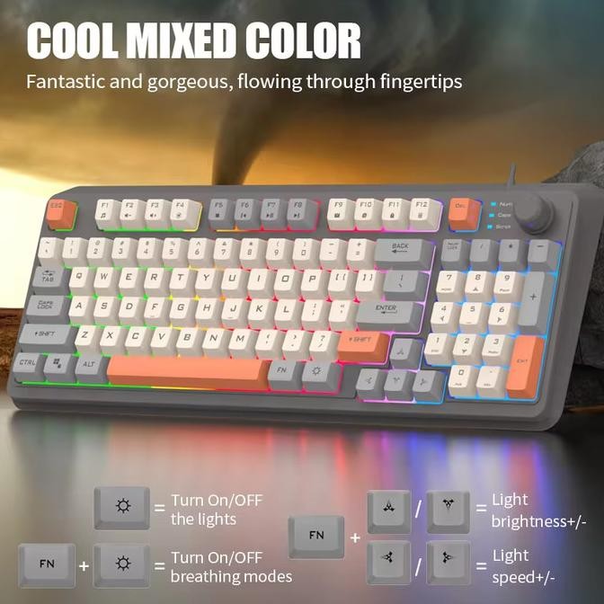 Jual Gaming Keyboard K820 - RGB Light Wired Keyboard / Mechanical Feel ...