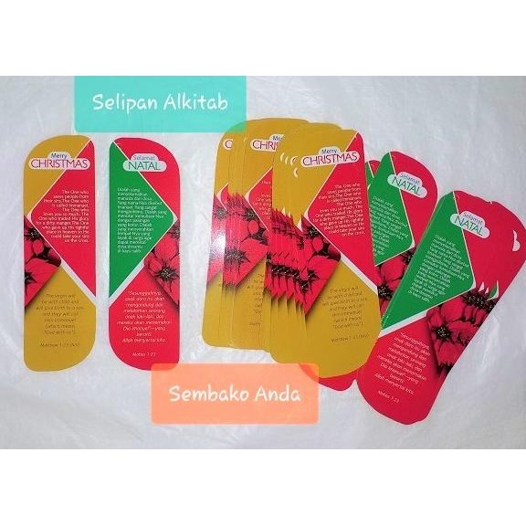 Jual 50 Selipan buku Ayat Alkitab Selamat Natal. Bookmarks. Pembatas ...