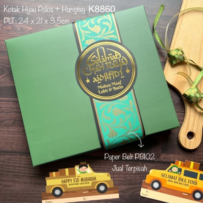 Jual 10pcs Kotak Hijau Polos +Mika Sekat K8860 Nastar/Lapis, SET ...