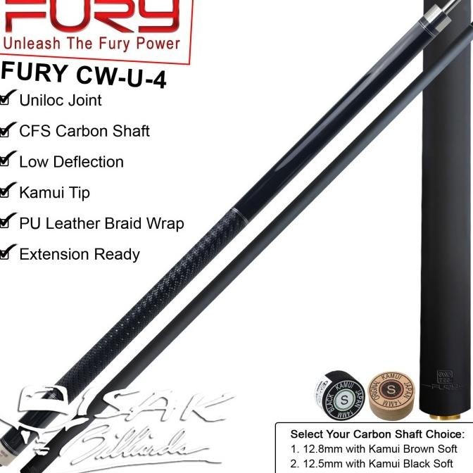 Jual FURY CW-4 CARBON CUE - LOW DEFLECTION SHAFT KAMUI BILLIARD POOL ...