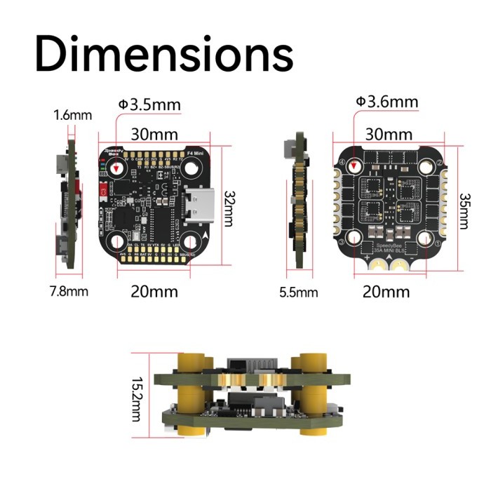 Jual Speedybee F405 Mini Bls 35A 3-6S 20X20Mm Stack Flight Controller ...