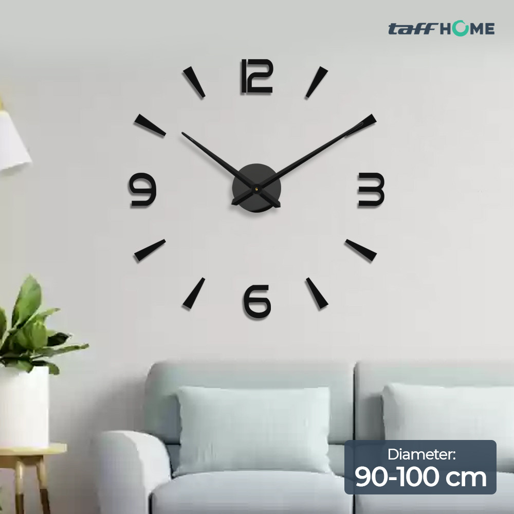Jual Jam Dinding Besar DIY Giant Wall Clock 90-100cm | Black - C291 ...