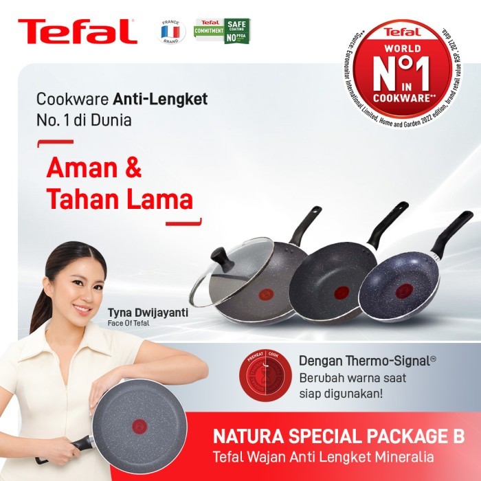 Jual Tefal Cookware Set Wajan 3PCS Series Natura B / Fry Pan Anti Lengket | Shopee Indonesia