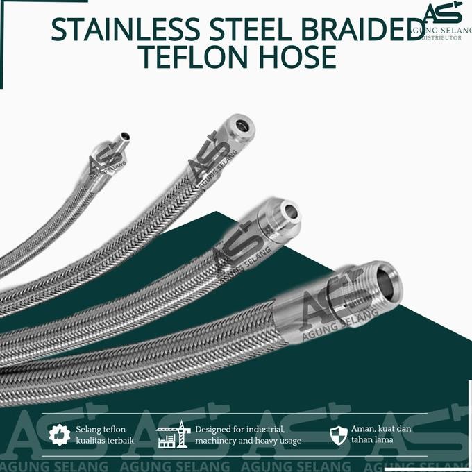 Jual Selang Teflon Ptfe Stainless Braided 3/8" Heavy Duty Chemical Id ...