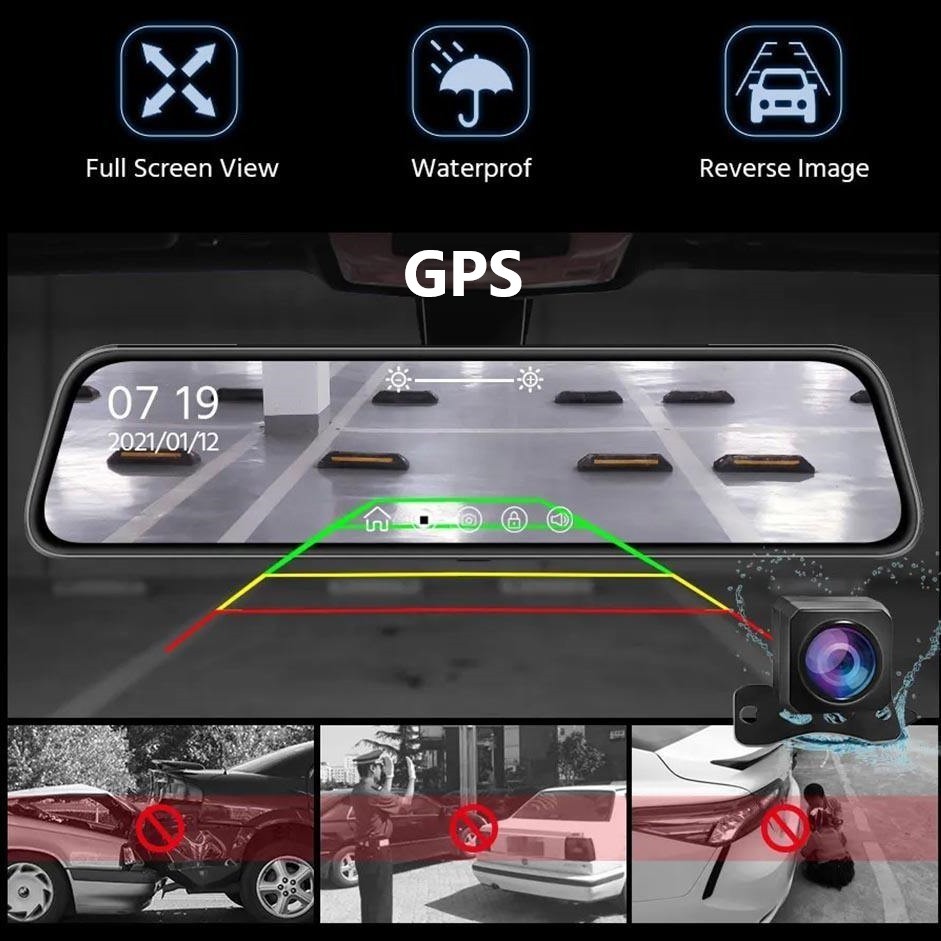 Jual VODOOL Kamera Mobil Dashcam Spion GPS WIFI HDR 4K IPS 9.66 Inch ...