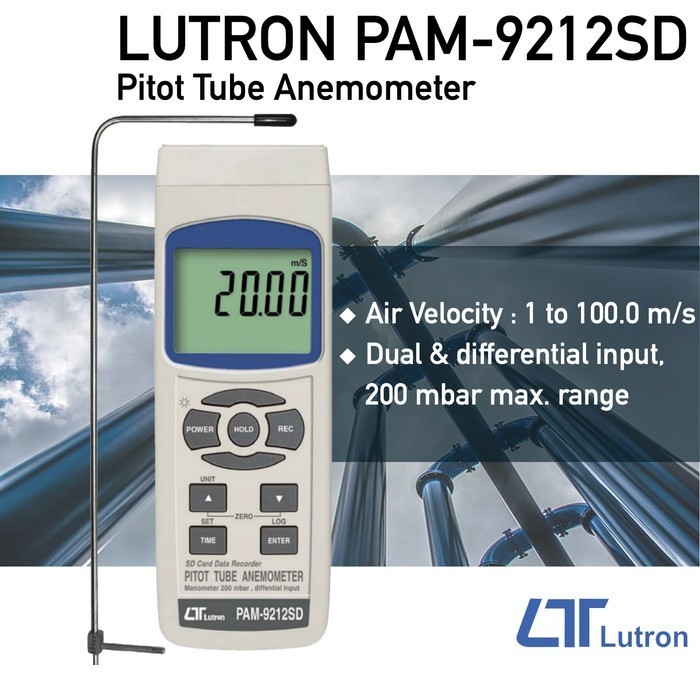 Jual Lutron PAM-9212SD Pitot Tube Datalogger Anemometer | Shopee Indonesia