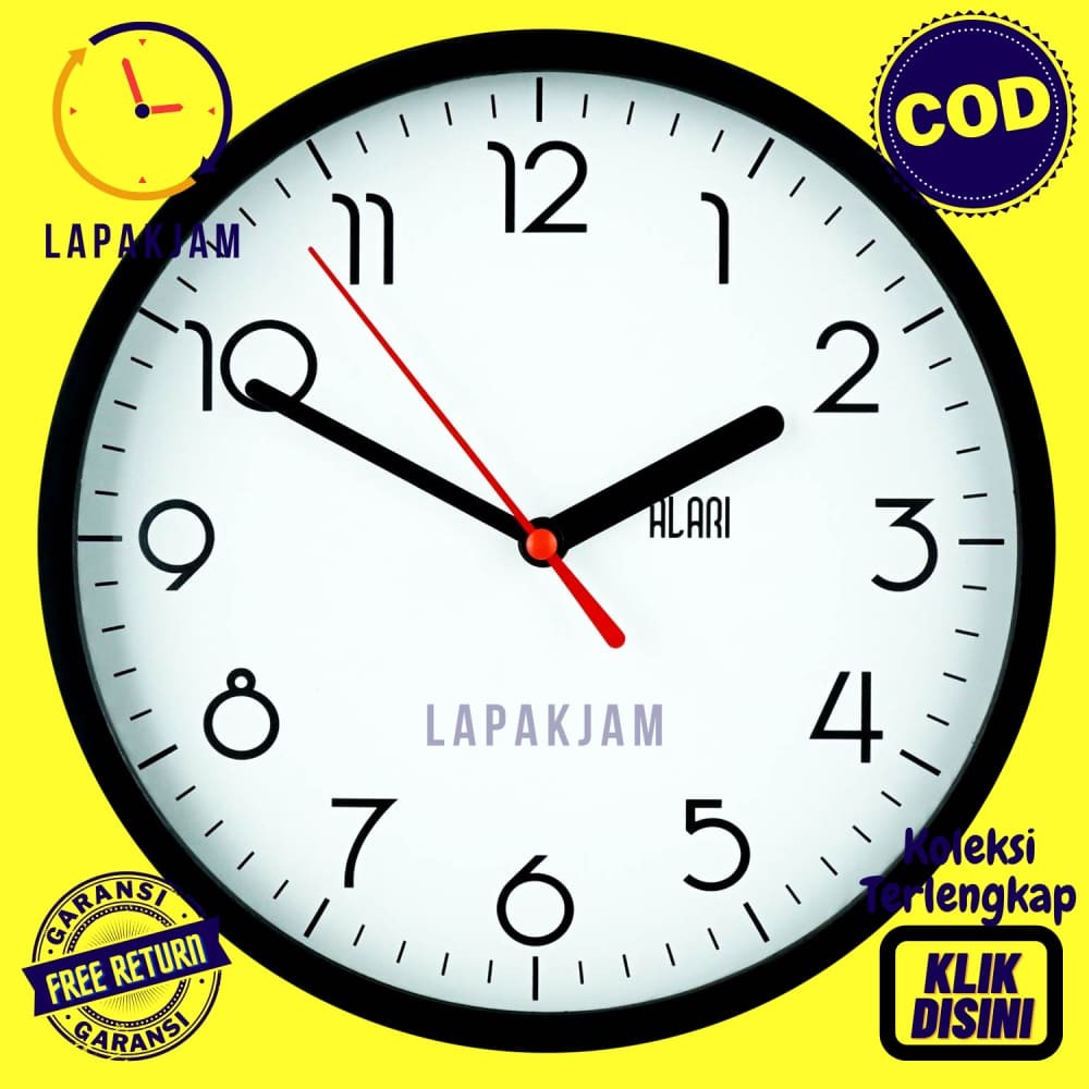 Jual Jam Dinding Analog Minimalis Dekorasi Kamar Minimalis Unik Besar AL1241-1668 Hitam Putih ...
