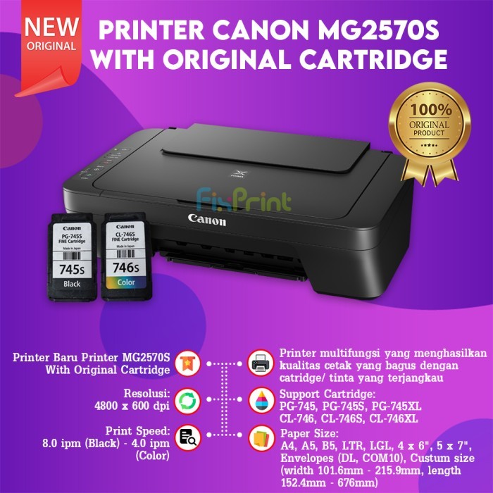 Jual Printer Pixma MG 2570s MG2570S Garansi Resmi Canon Print Scan Copy ...