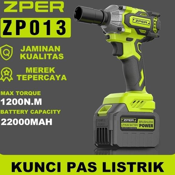 Jual Zper Cordless Impact Wrench Brushless Impact Baterai Wrench Mobil ...