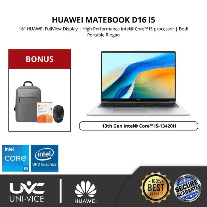 Jual Menarik ! Huawei Matebook D16 Laptop Ram 16Gb Ssd 1Tb 13Th Gen ...