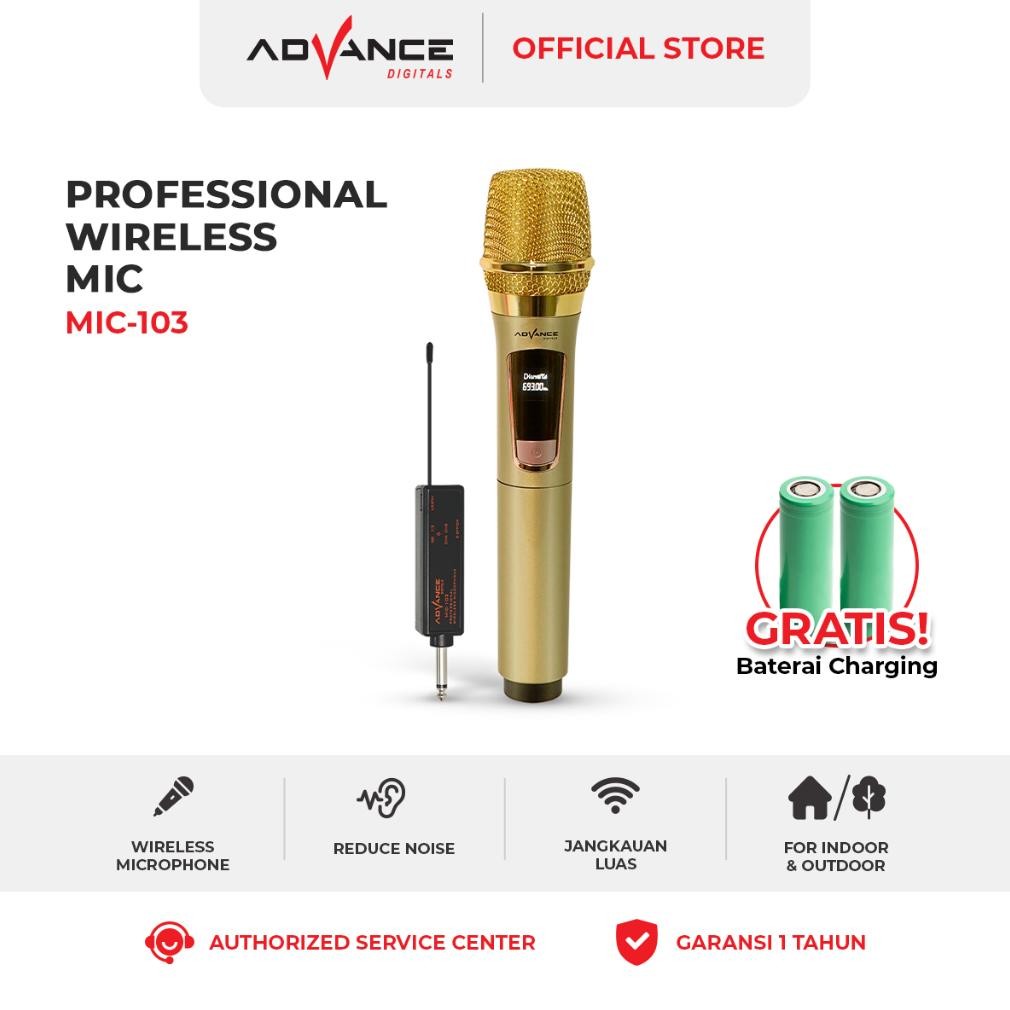 Jual Microfon Wireless Advance Mic103 Microphone Profesional Mic ...